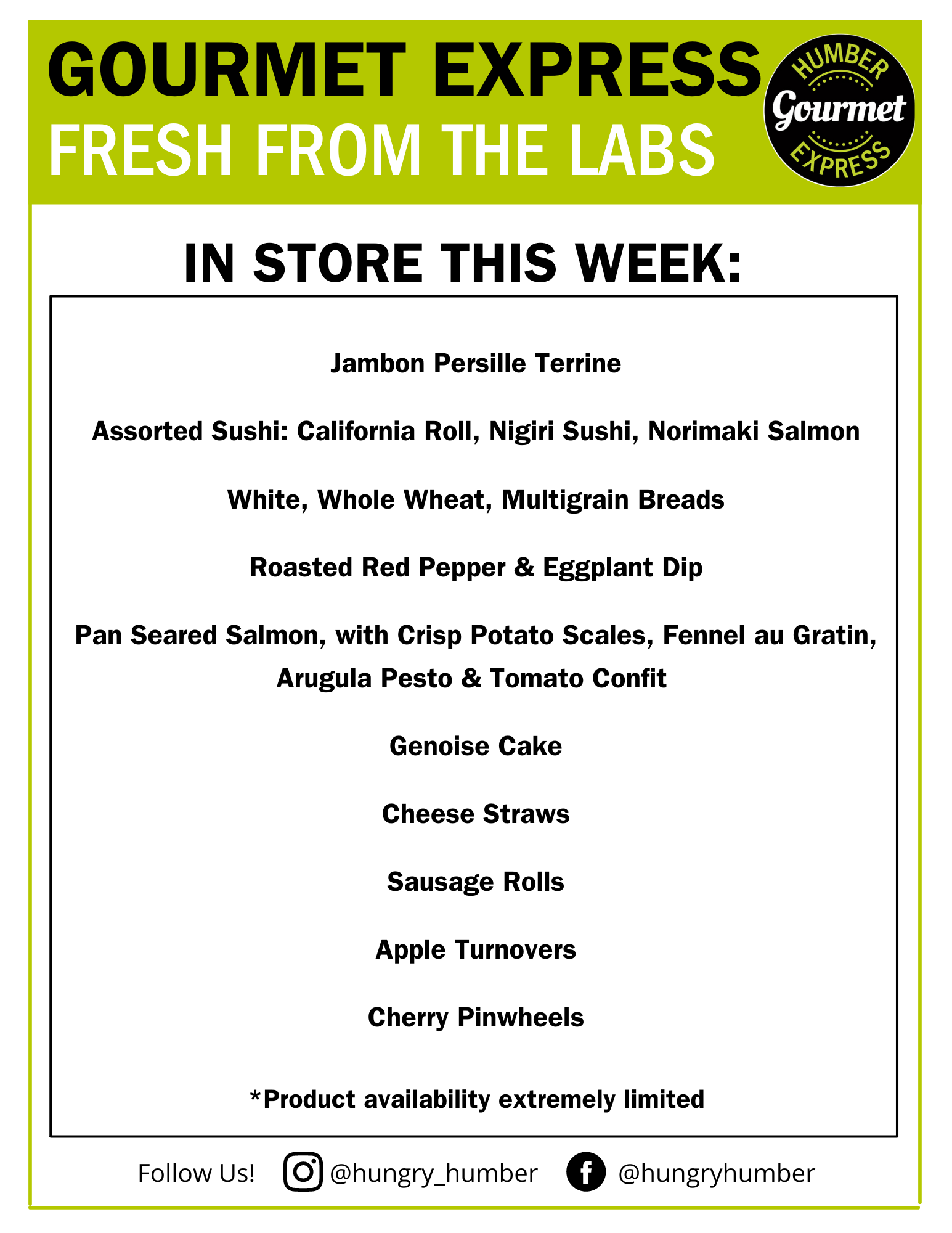 This Week at Gourmet Express | Humber Communiqué